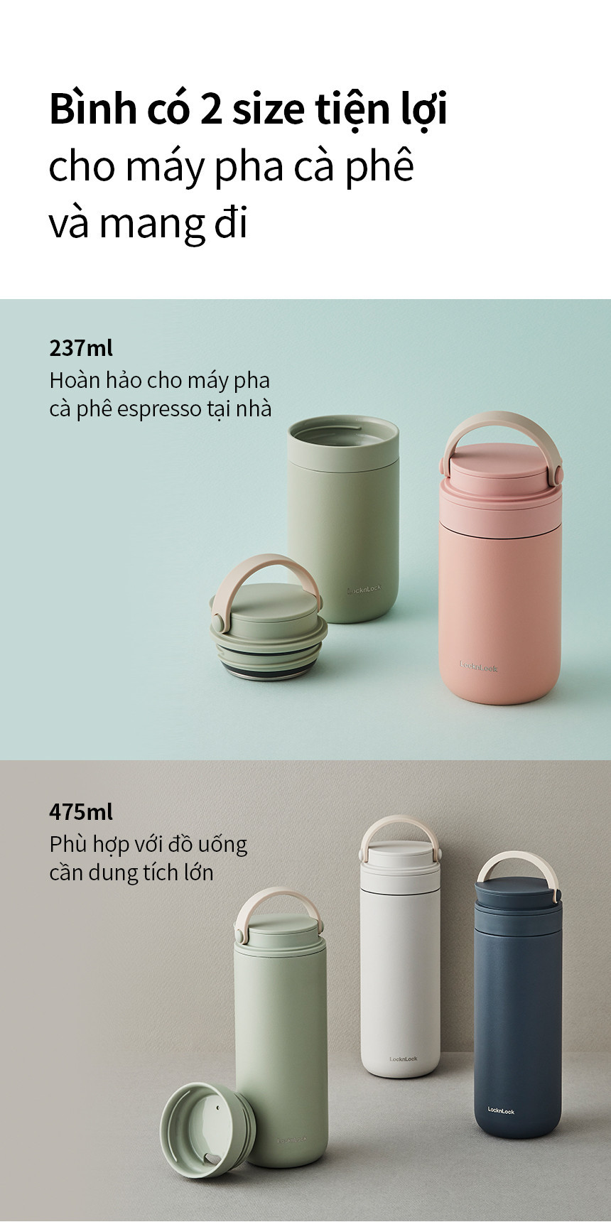 Lock&Lock Metro Two Way thermos bottle 237ml or 475ml stainless steel (SUS304) | Shopee Malaysia