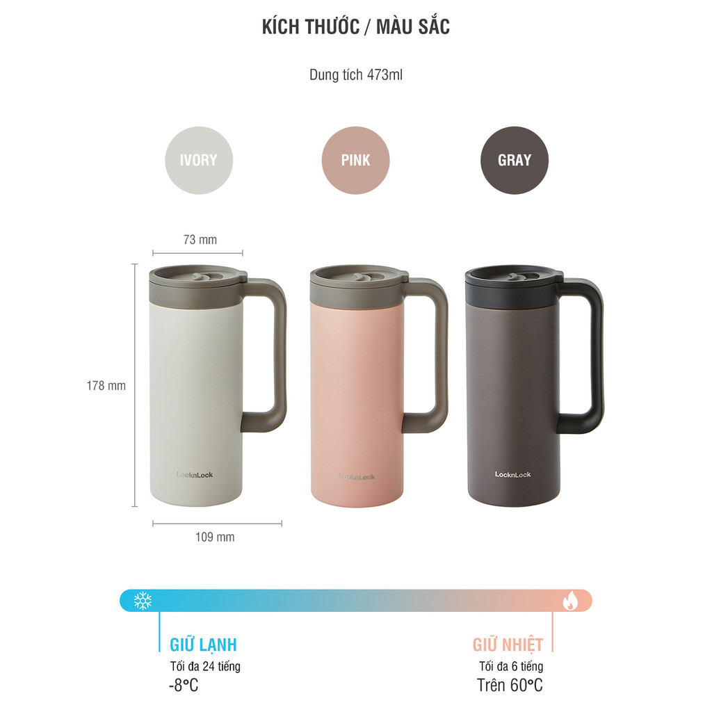 LOCK & LOCK Lock Table Mug&Lock Table Mug 473ml - LHC4247 (3 colors ...