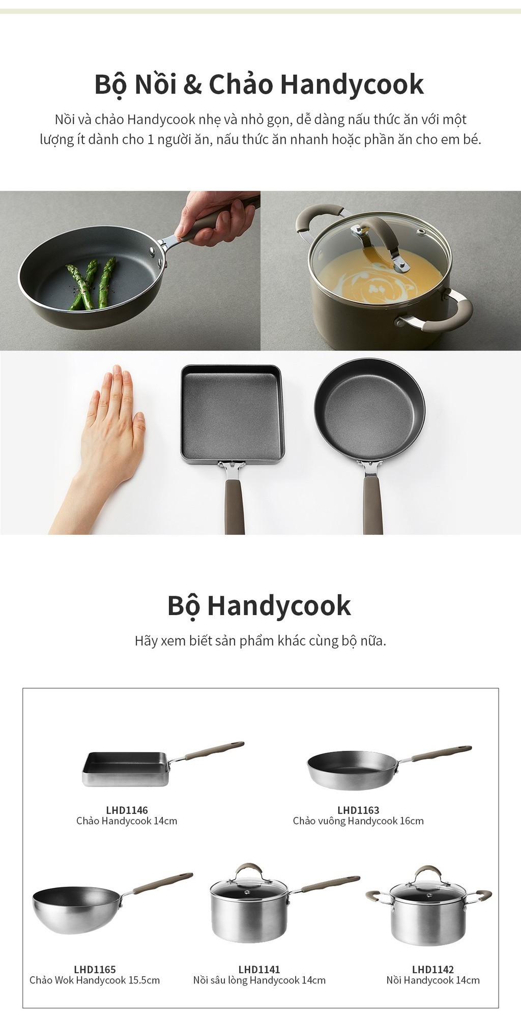Lock&lock Handycook deep pot with handle and lid 14cm - Gray LHD1141 ...