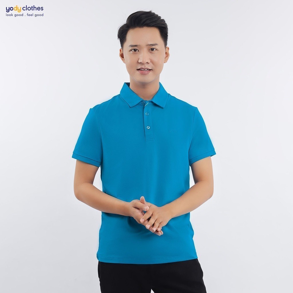 Yody men's polo shirt with bird's eye fabric, cool short sleeves ...