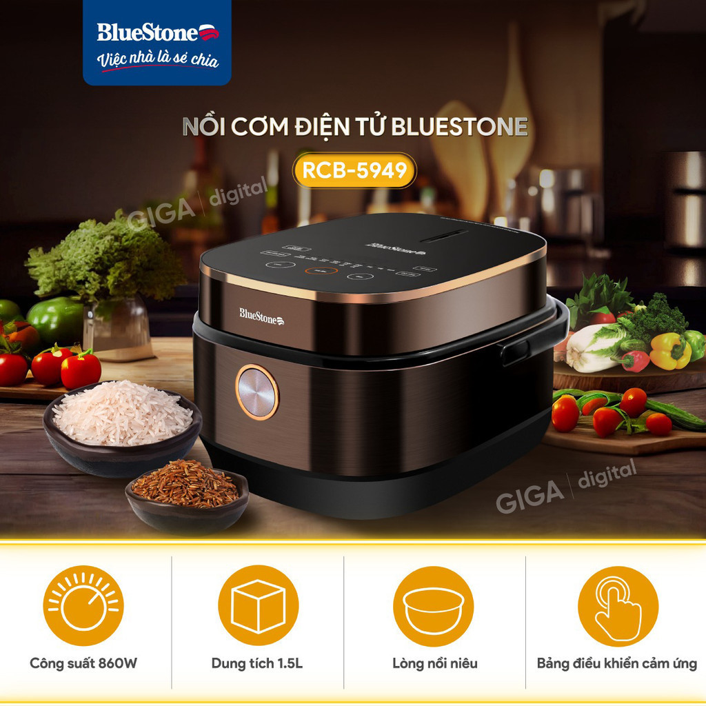 Bluestone 1.5 liter electronic rice cooker RCB-5949 - Diverse preset ...
