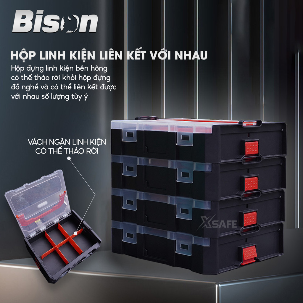3IN1 Bison tool and parts storage box, size 21 inches, sturdy, impact ...