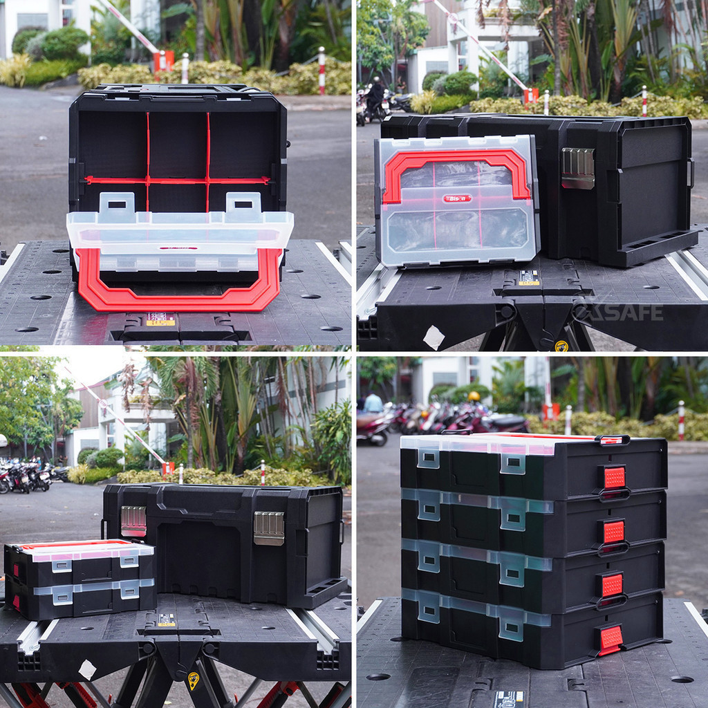 3IN1 Bison tool and parts storage box, size 21 inches, sturdy, impact ...