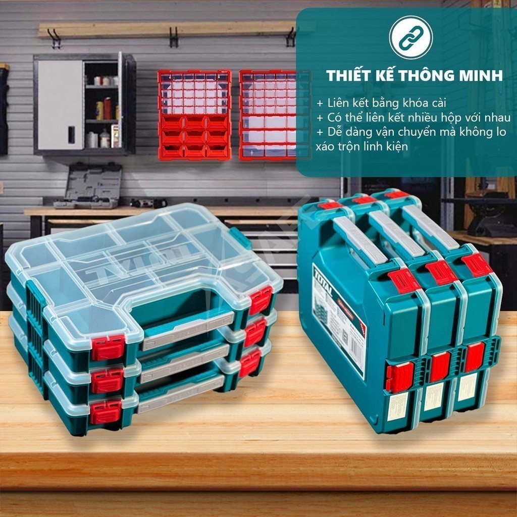 TOTAL TPBX1121 plastic parts box with plastic lock, PP plastic material ...