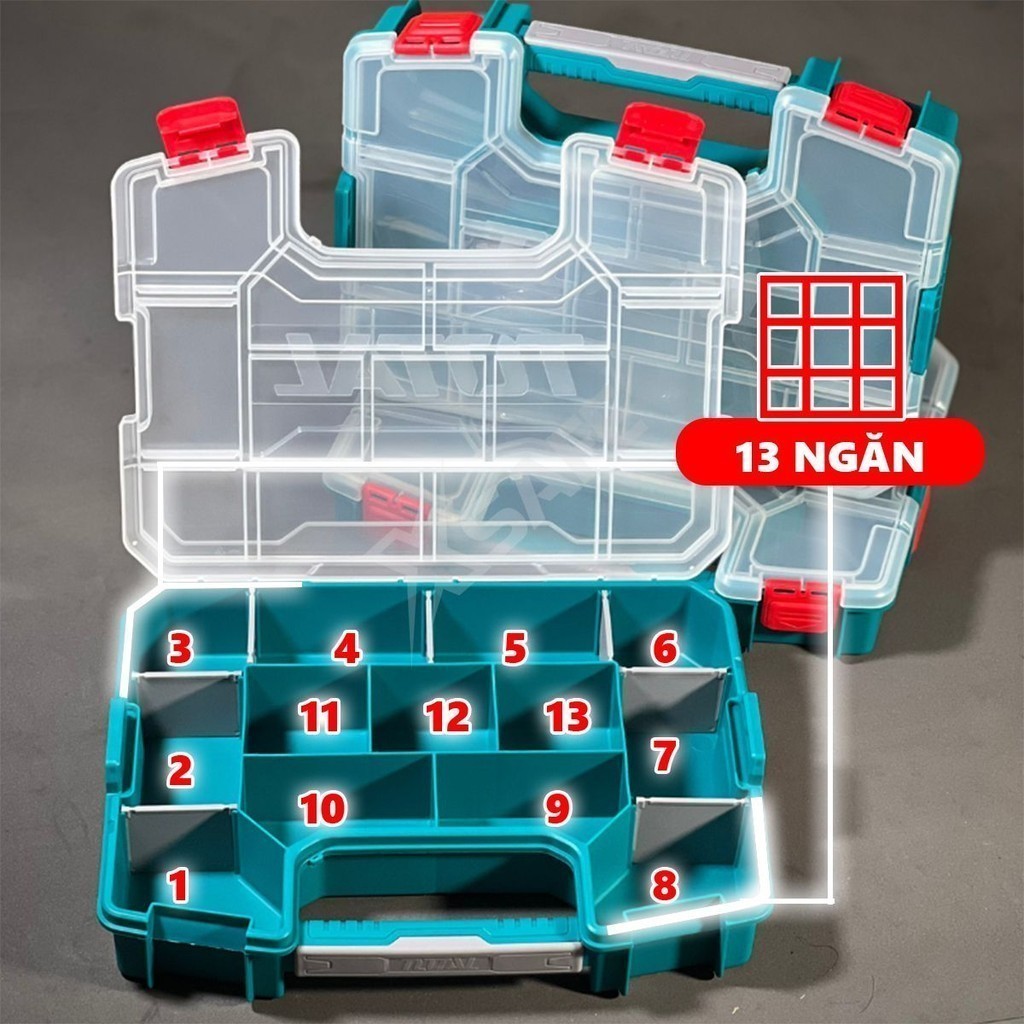 TOTAL TPBX1121 plastic parts box with plastic lock, PP plastic material ...