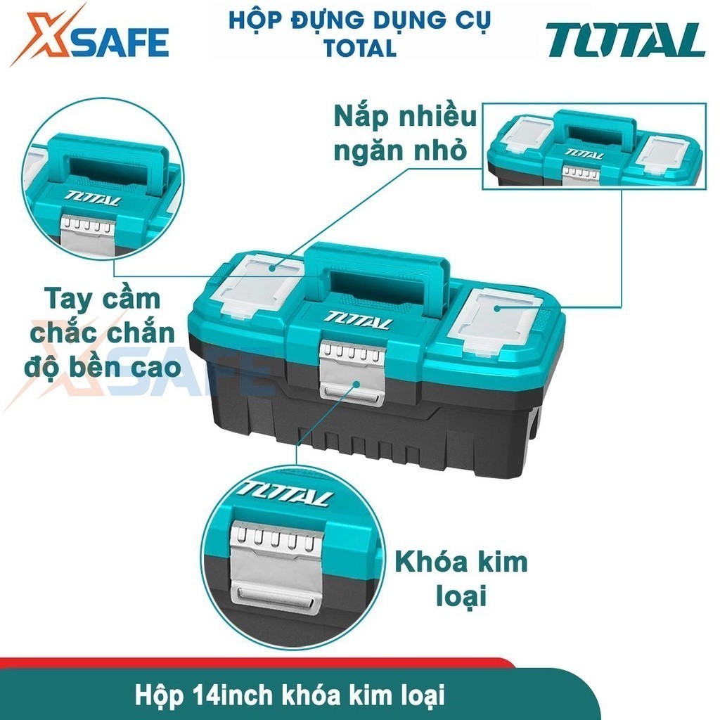 TOTAL tool box, size 14-20 inches, sturdy PP plastic tool box, good ...