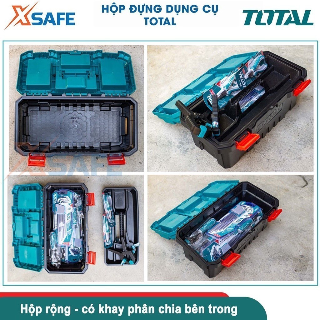 TOTAL tool box, size 14-20 inches, sturdy PP plastic tool box, good ...