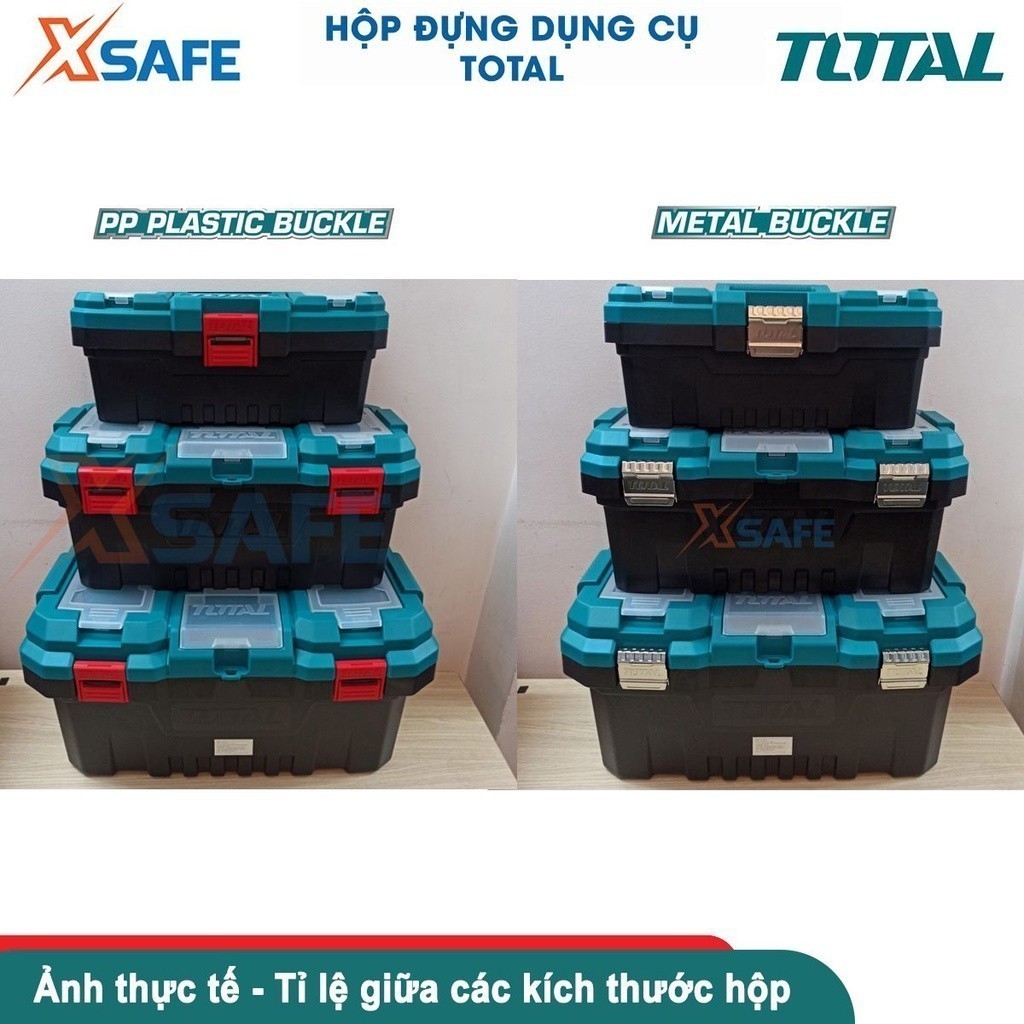TOTAL tool box, size 14-20 inches, sturdy PP plastic tool box, good ...