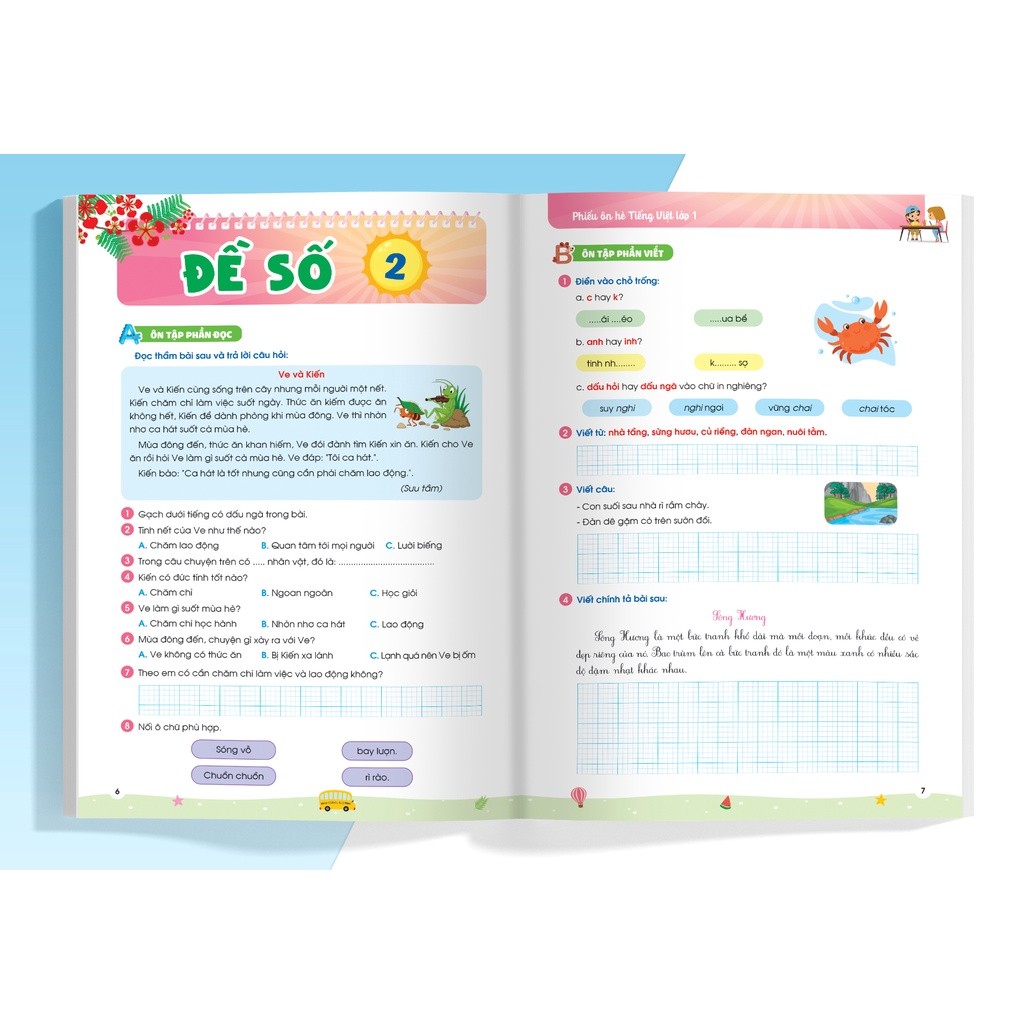 Book - Summer Review Sheet Combo Math + Vietnamese Grade 1 - Strong ...