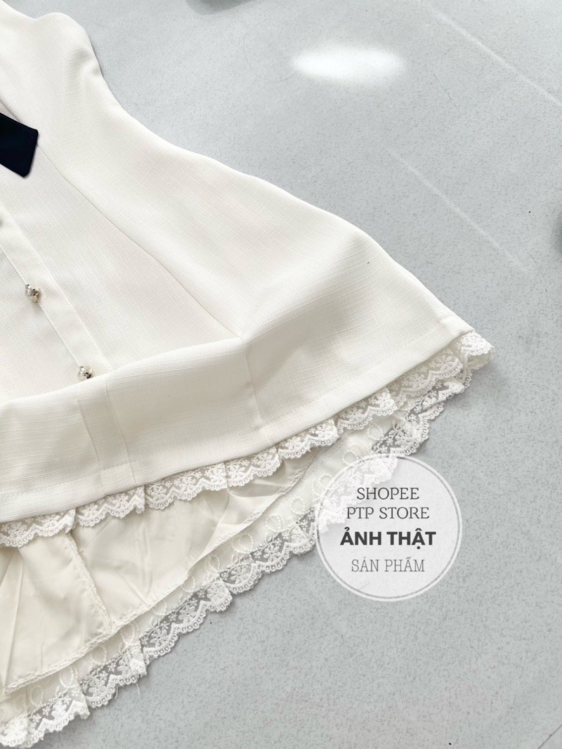 [V1.788] Tex Evening Dress with Lace Trim, Bow Collar, Lace Hem, Pearl ...