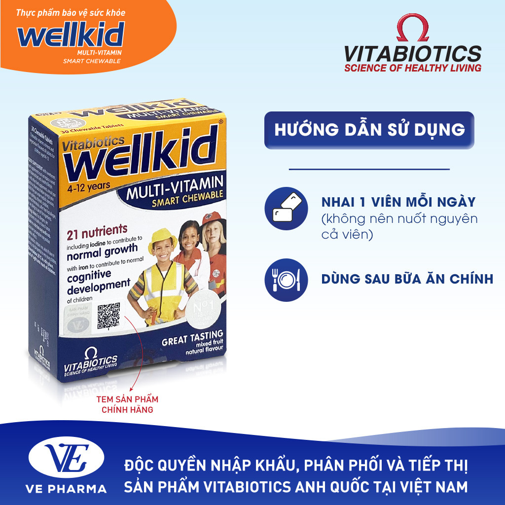 Vitabiotics WELLKID MULTI-VITAMIN SMART CHEWABLE CHEWABLE Tablets ...