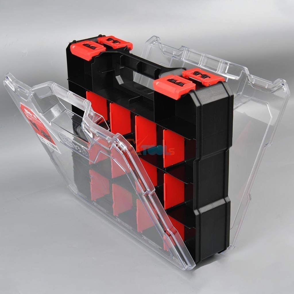 Bison 2-Sided Plastic Component Box With 34 Removable Compartments, 2 ...