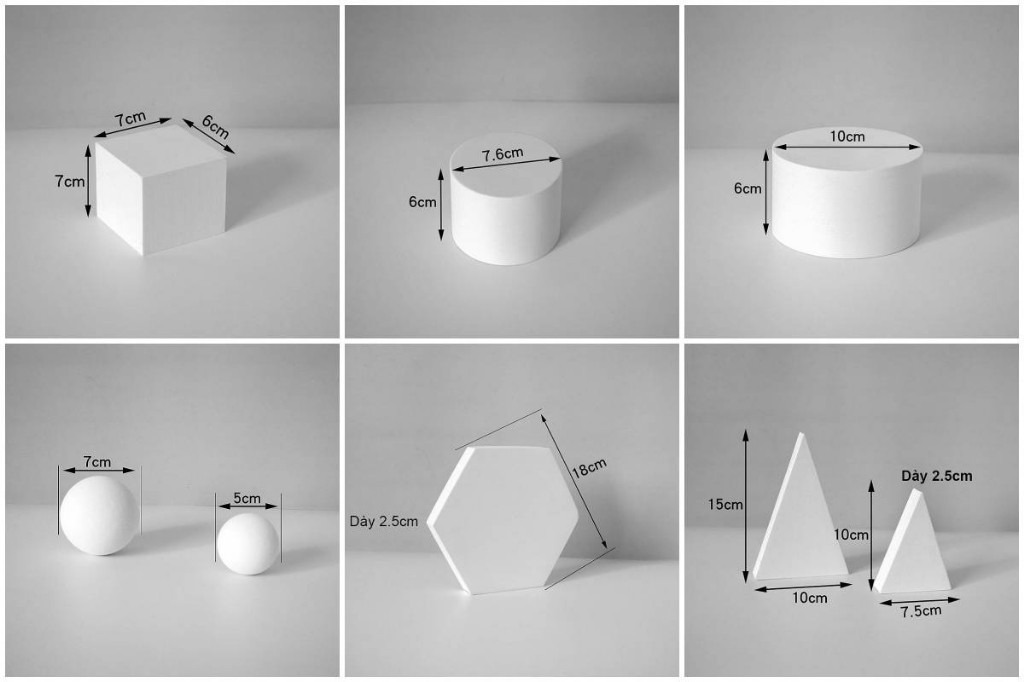 Deco White Geometric Cubes in Many Sizes, Foam Cubes for Product ...