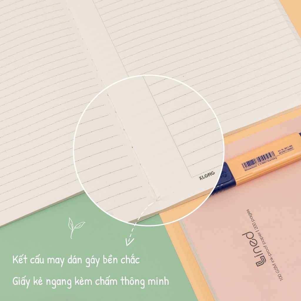 Klong A4 Lined Notebook 100gsm 200 pages sewn at the spine, HXGS ...