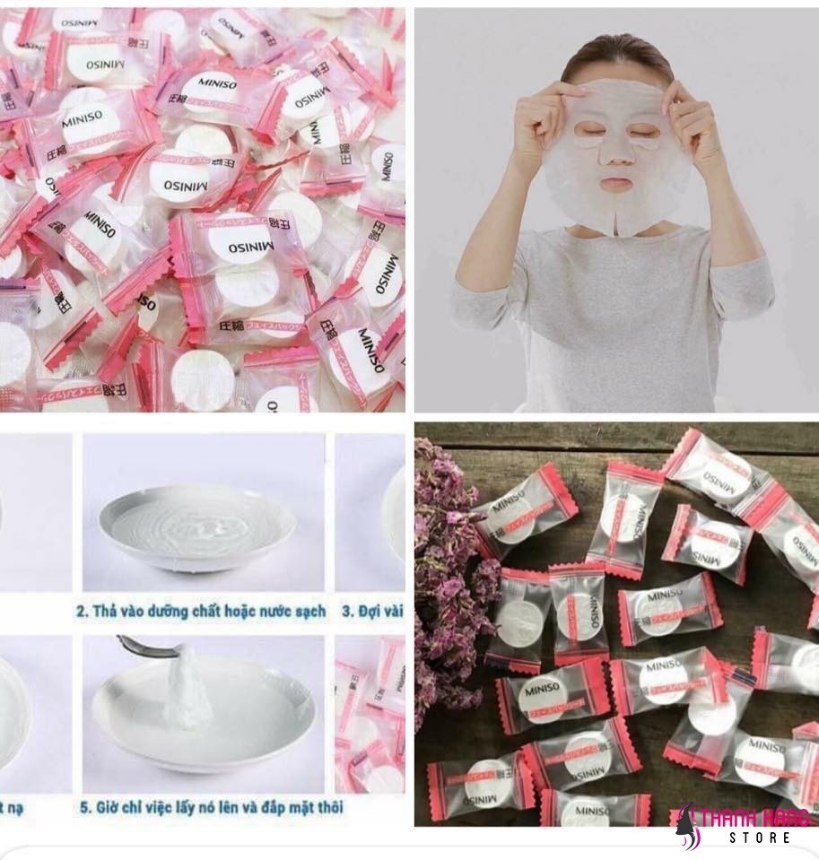 1 Piece Japanese Miniso Compressed Paper Mask for moisturizing and ...