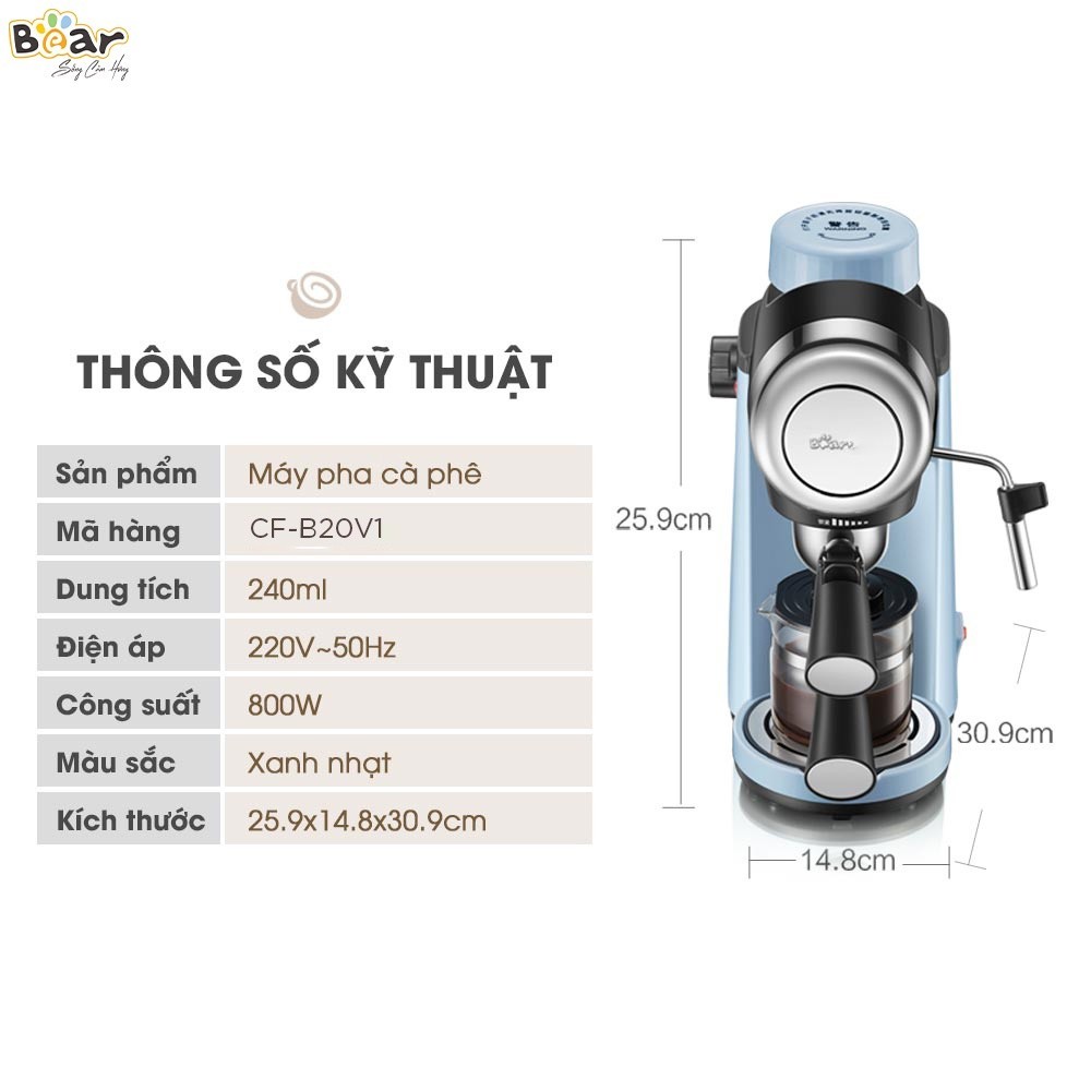 Bear Automatic Coffee Maker, Italian Style Espresso Maker CF-B02V1 ...
