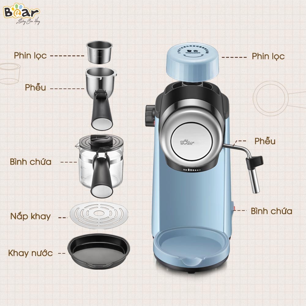 Bear Automatic Coffee Maker, Italian Style Espresso Maker CF-B02V1 ...