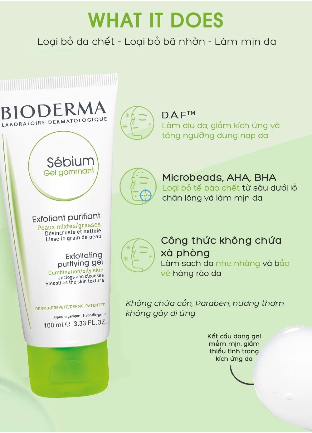 Bioderma Sebium Gel Gommant Exfoliating Gel for Oily and Combination ...