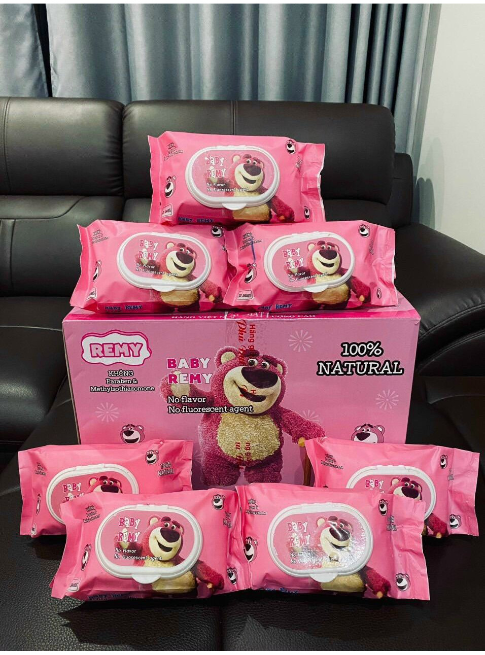 RETAIL 1 PACK LOTSO Pink Bear Strawberry Wet Wipes 120 Sheets/Pack (PHU ...