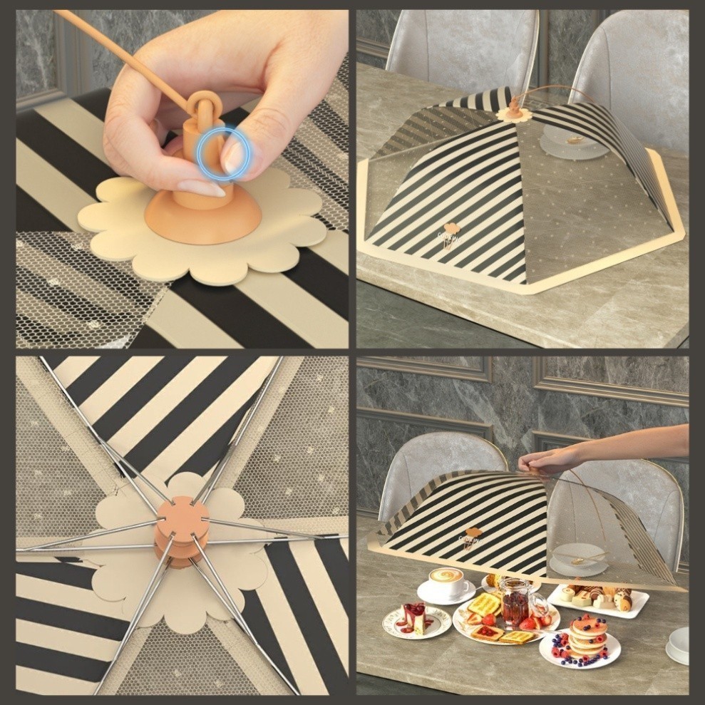Table cage with foldable mesh design, beautiful fabric table cage saves ...