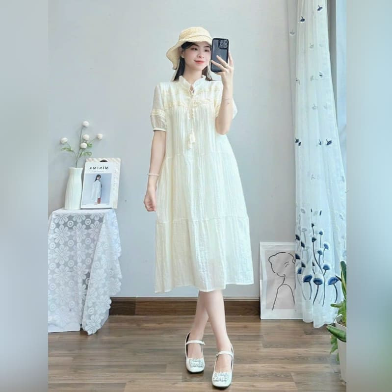 Maternity dress, airy 2-layer white office maternity dress, code V027 ...