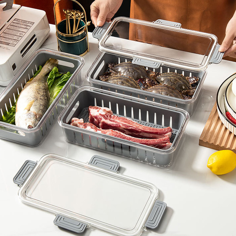 Plastic box for storing fresh food in the refrigerator, preventing ...