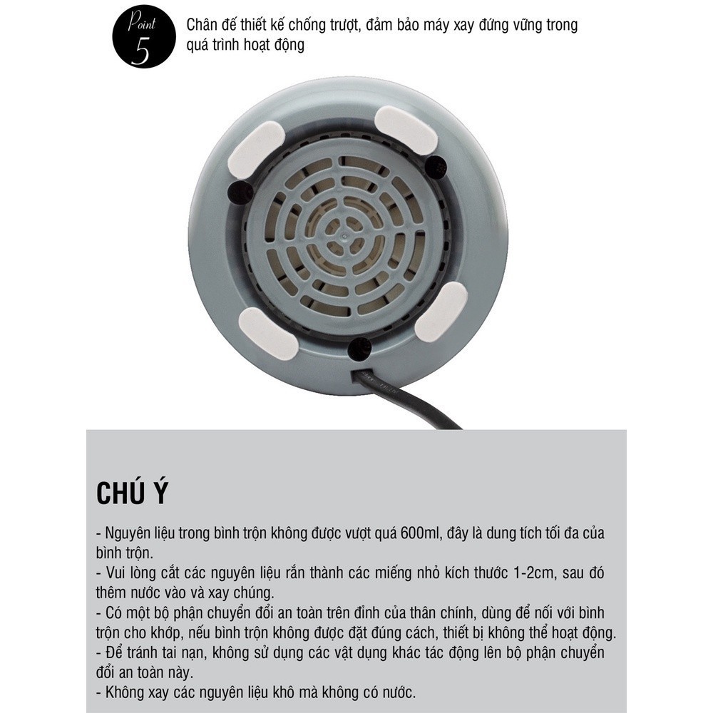 Genuine LocknLock blender 600ml 250W, 1-touch operation, sharp blade ...