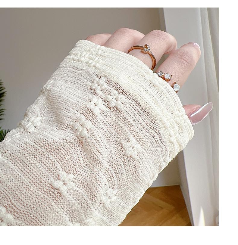 Bare_women's long-sleeved mesh cardigan with embossed flowers, genuine ...