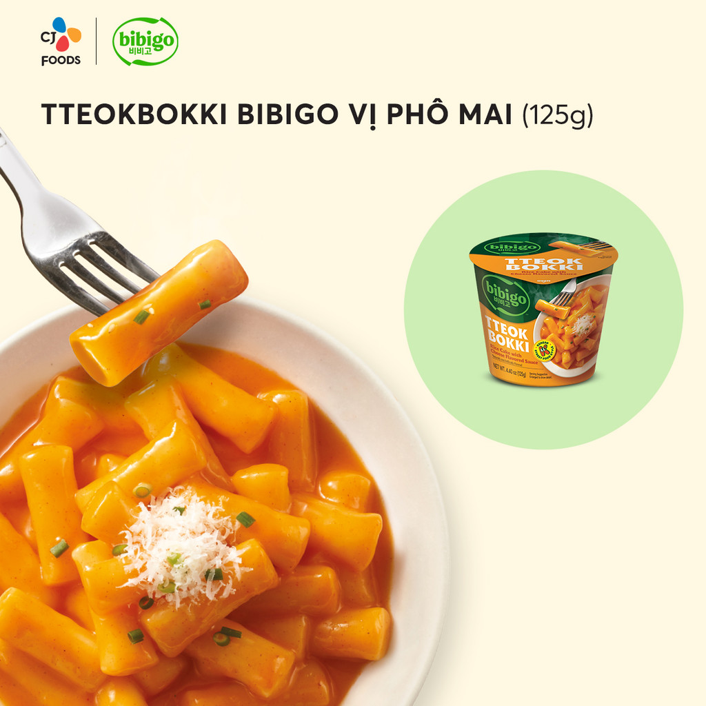 Bibigo Korean Tteokbokki Rice Cake with Cheese Sauce/Spicy/Sweet Spicy ...