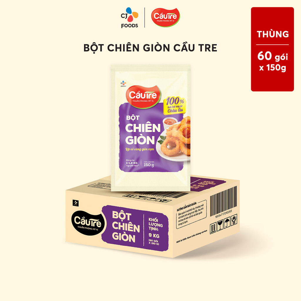 [Save] Box of 60 packs of Cau Tre Crispy Fried Flour (150g x 60 packs ...