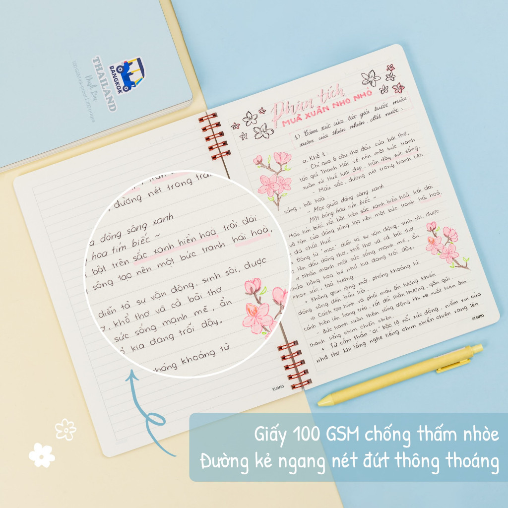 XO Double-ended spring notebook 120-200 pages with horizontal lines ...