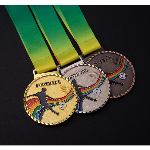 Soccer medals molded with silk strings, beautiful, cheap sports medals ...