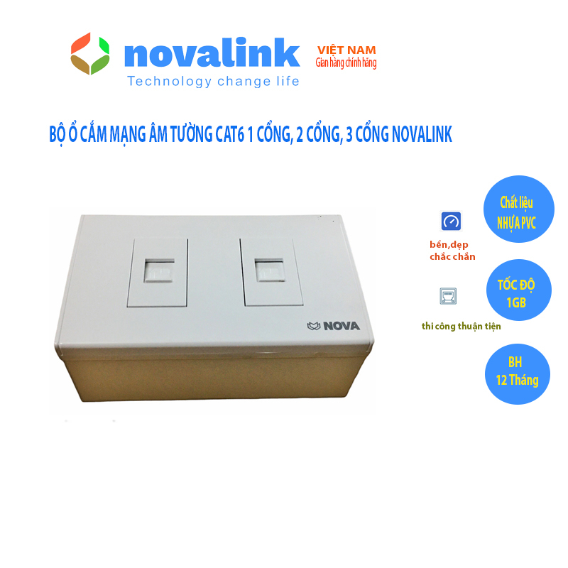 Nova 1-port, 2-port, 3-port cat6 wall socket set | Shopee Malaysia