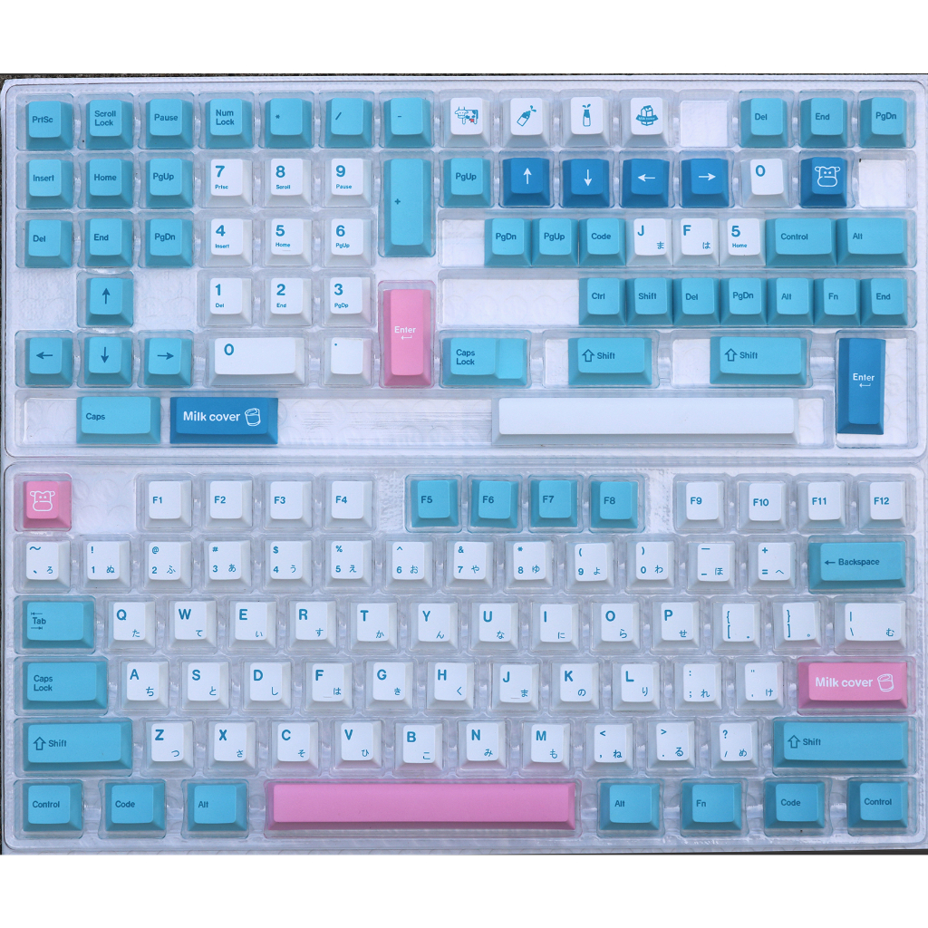 Keycap MILK COVER Cherry profile PBT Dyesub 140 keyboard buttons for ...