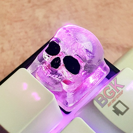 Artisan Skull Shaped Keycap Transparent Through LED Extremely Beautiful ...