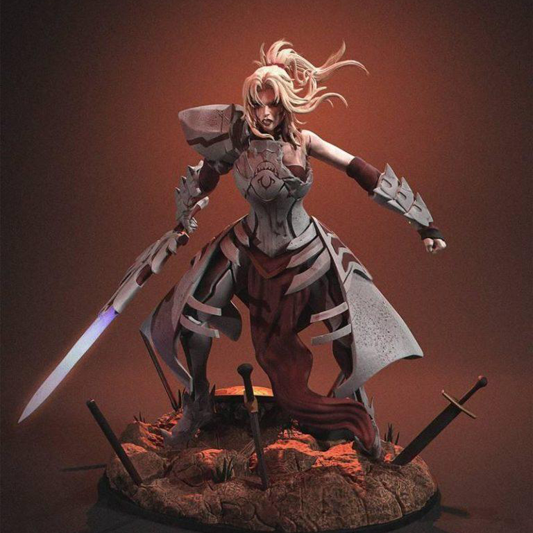 [3d Printing Service] Red Saber Modred Fate Apocrypha Model Made of ...