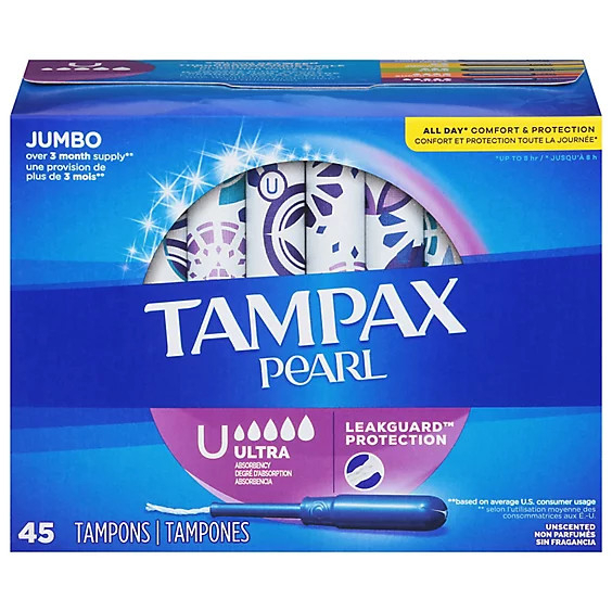 Tampax Pearl Ultra super absorbent tampons box of 45 tampons | Shopee ...