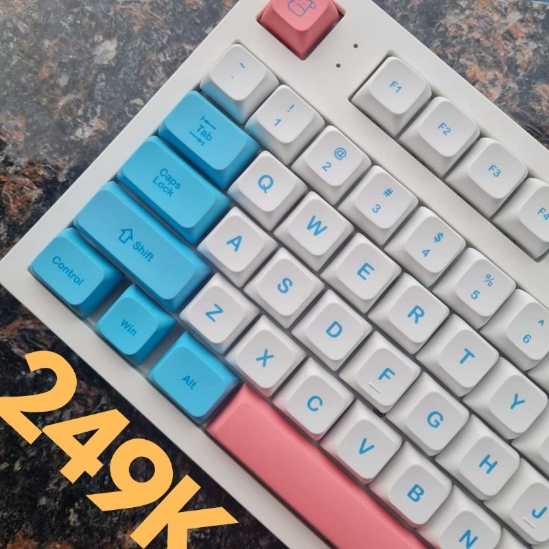 Xda PBT Keycap White Blue 126 keys, buttons for mechanical keyboard (In ...
