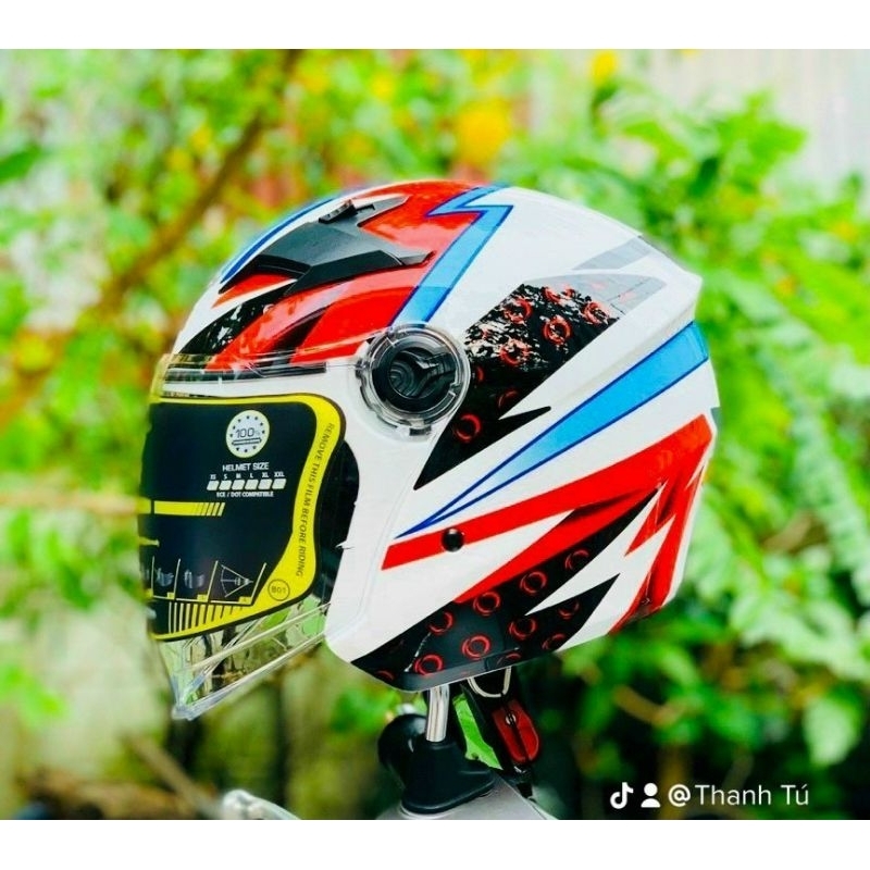 Royal M268 3/4 HELMET 2 GLASSES WITH FULL COLOR STAMPS - GENUINE ...