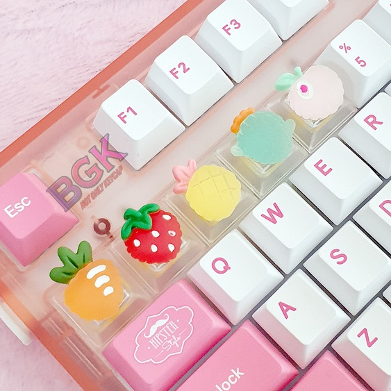 Super Cute Transparent Pastel Mechanical Keyboard Button Keycap ...