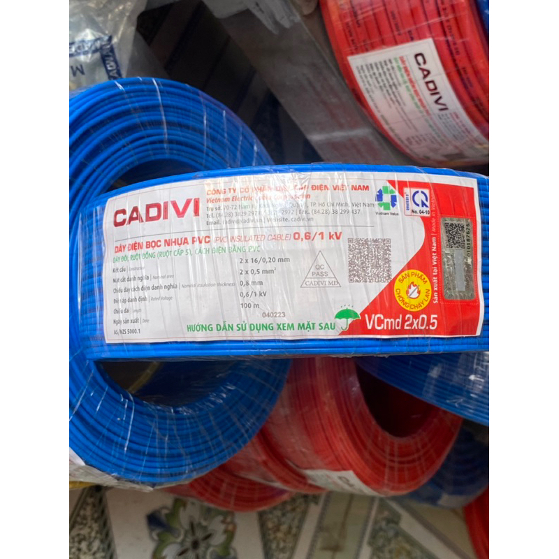 10 meters- Cadivi 2x0.5 mm2 double wire with 1 sheath (vcmd 2x16/0.20 ...