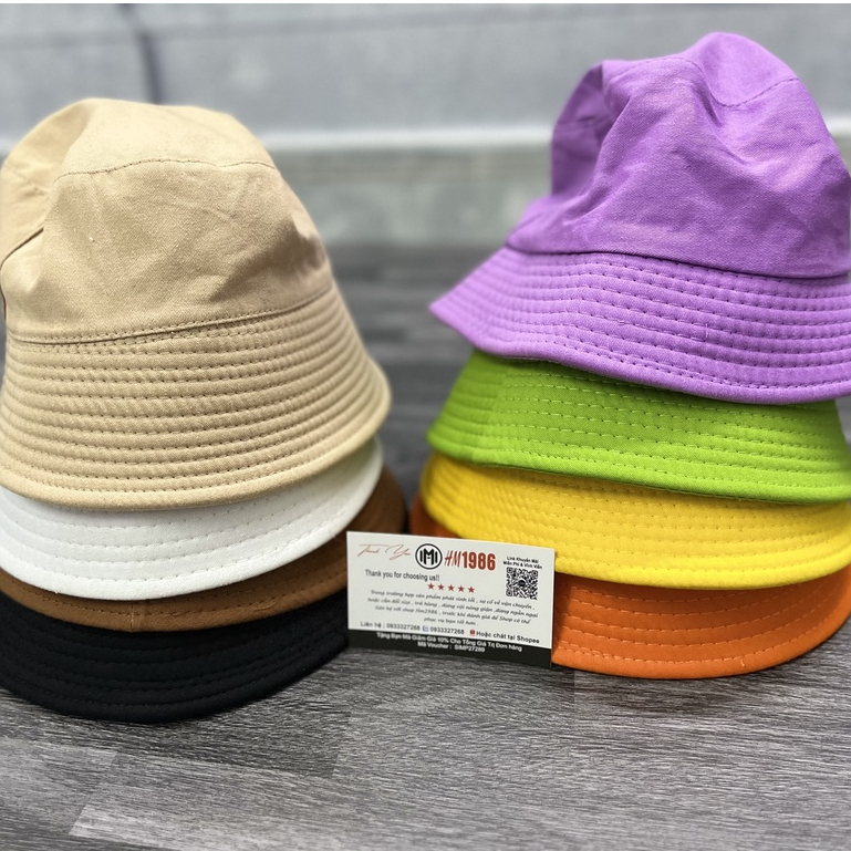 Ulzzang plain bucket hat, colorful plain bucket hat, unisex form for ...