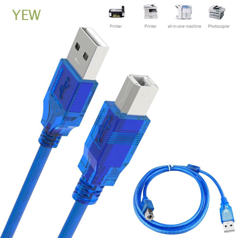 Green 5m printer cable connects the printer to the laptop with a good ...