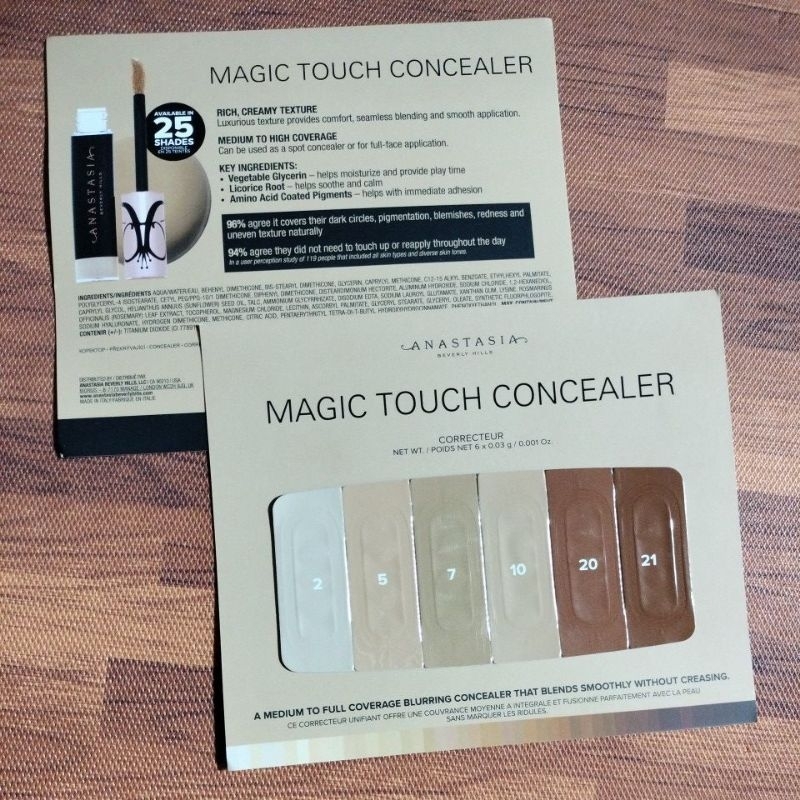 Sample/ Anastasia Beverly Hills Magic Touch Concealer - Sample 6-tone ...