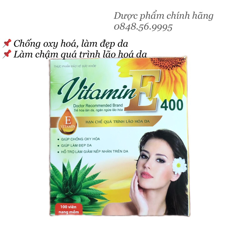 Vitamin E 400 with aloe vera extract - box of 100 tablets, helps ...
