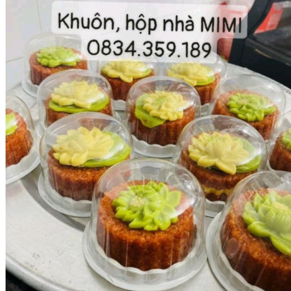 Round base box for sticky rice and jelly with black and white lid, 10cm ...