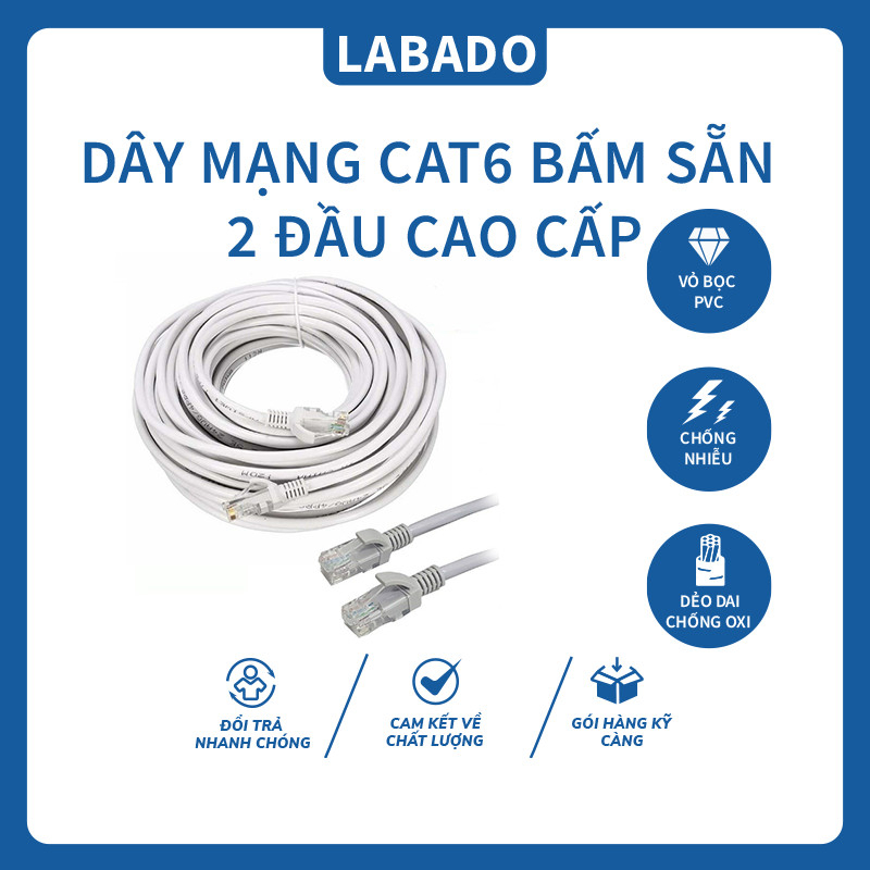 Premium 2-headed pre-pressed Cat6 network cable, High speed Wifi PC ...