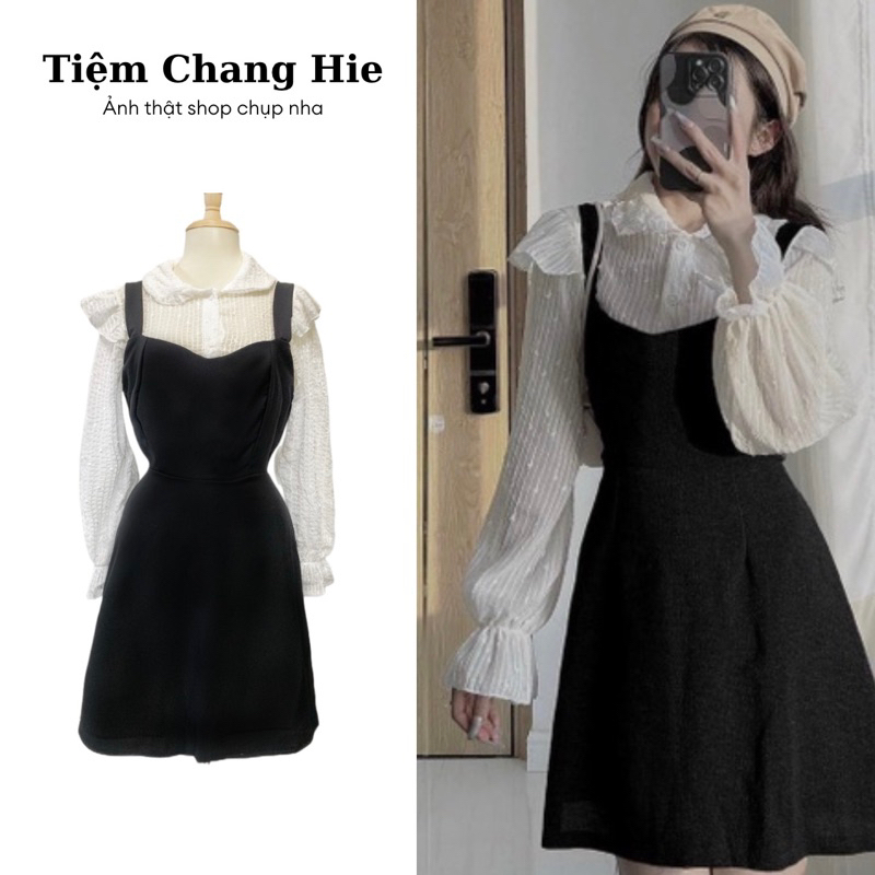 Women's Black Dress Set Design With Lotus Neck Lace Shirt | Dress For A ...