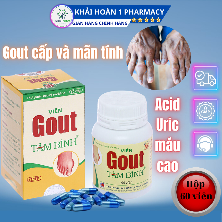 Tam BINH gout tablets support people with acute and chronic gout, with ...