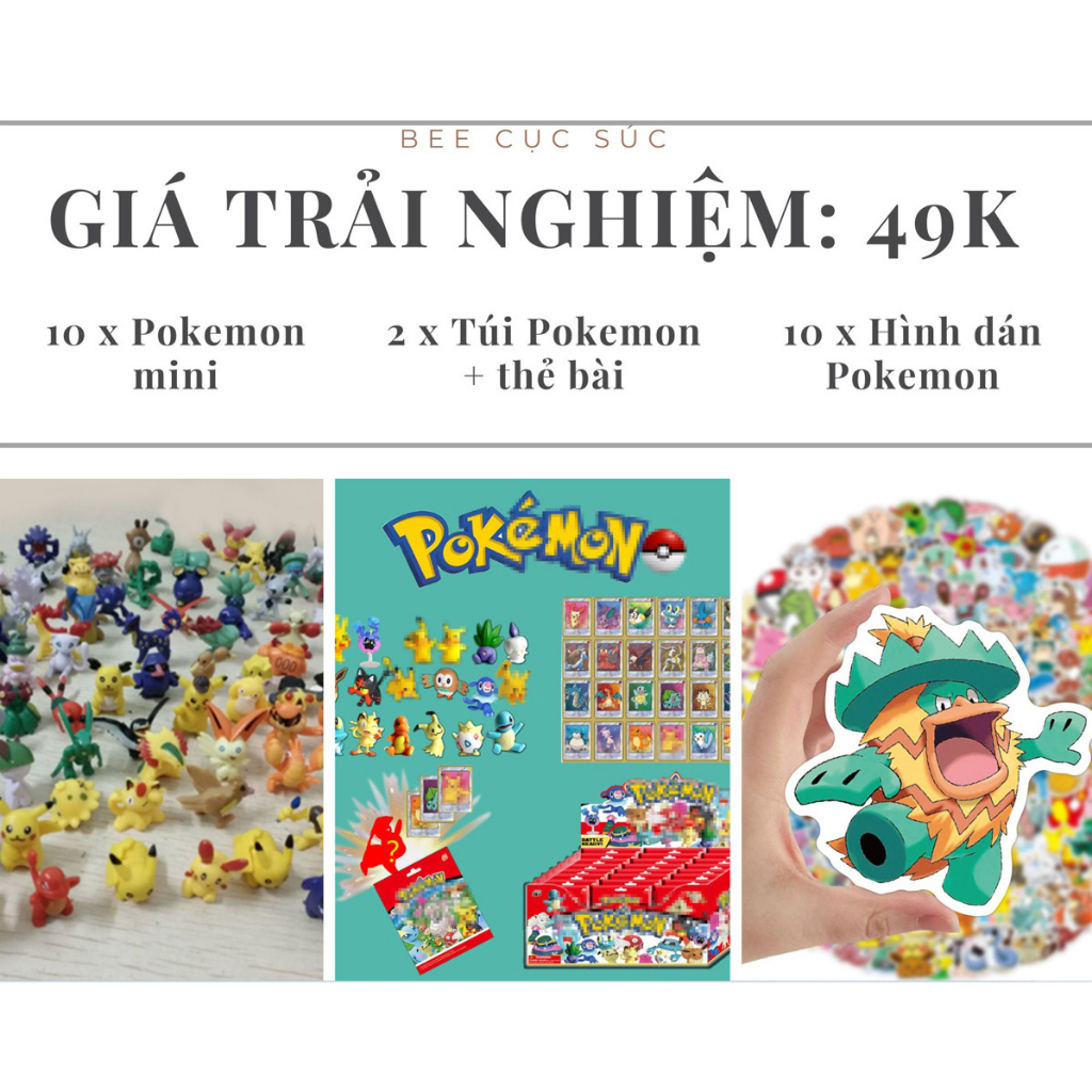 Pokemon Combo experience 10 mini Pokemon animals + 10 waterproof ...